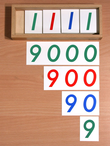 Large Plastic Number Cards with Box, 1-9000 | E&O Montessori