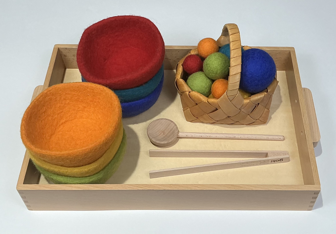 Montessori Color Sorting Game – Wool Felt Bowls | E&O Montessori