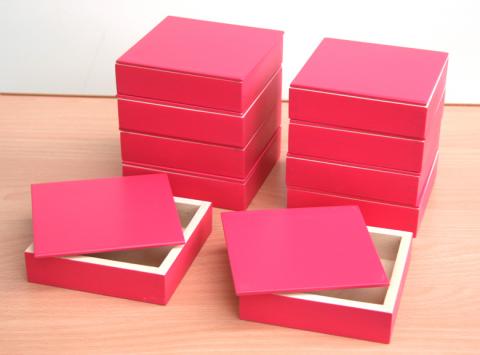 Set of 10 Pink Wooden Boxes | E&O Montessori