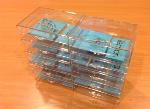 Blue Picture Cards & Word Cards with Plastic Boxes | E&O Montessori