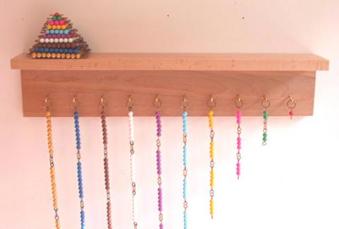 Short Bead Chains & Squares with Wall Frame | E&O Montessori