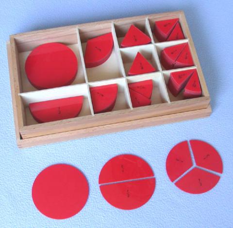 Cut-Out Labeled Fraction Circles with Box | E&O Montessori