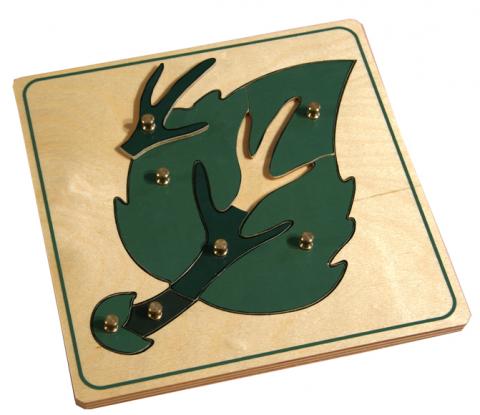 Wooden Leaf Puzzle and Control Card | E&O Montessori