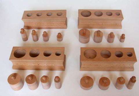 Toddler Cylinder Blocks - Set of 4 (with 4 cylinders each) | E&O Montessori