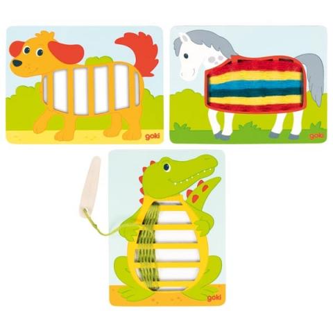 Wooden Weaving Animals – Set of 3 | E&O Montessori