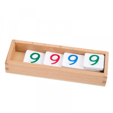 Small Plastic Number Cards with Box, 1-9000 | E&O Montessori